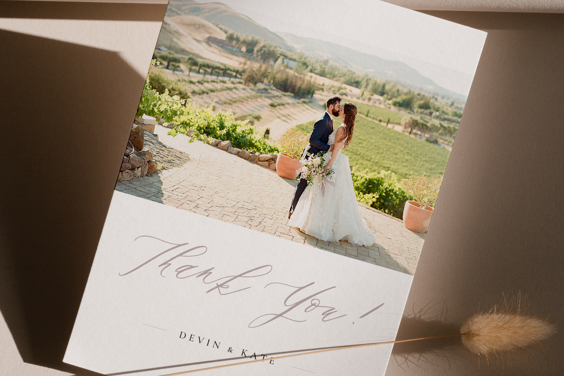 Modern Script Thank You Card, a Card Template by By Stephanie Design