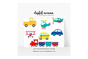Transportation Clipart, a Graphic by Digital Momma