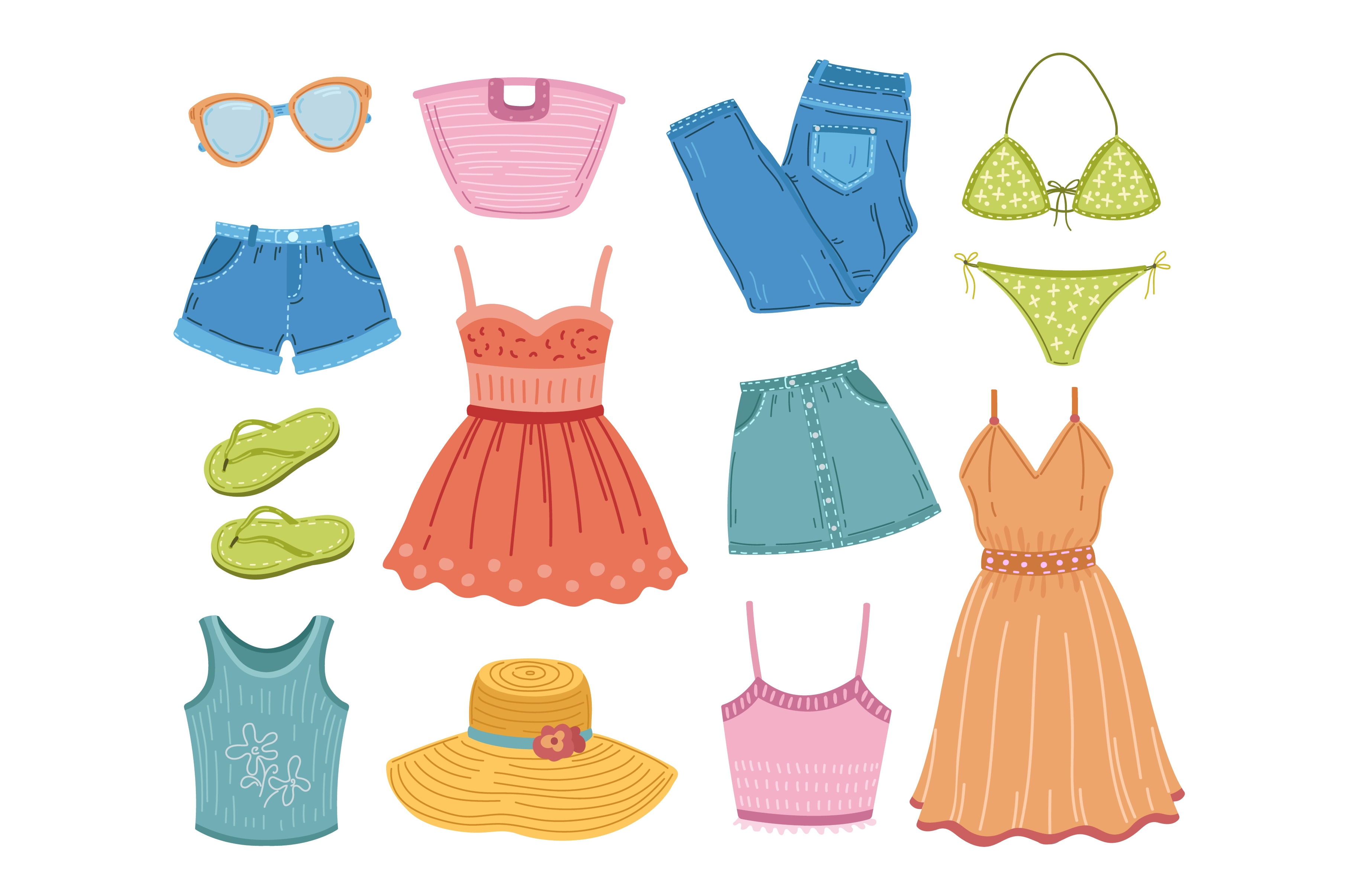 Fashion summer clothes. Clothing, a Background Graphic by Valerie Bodnar