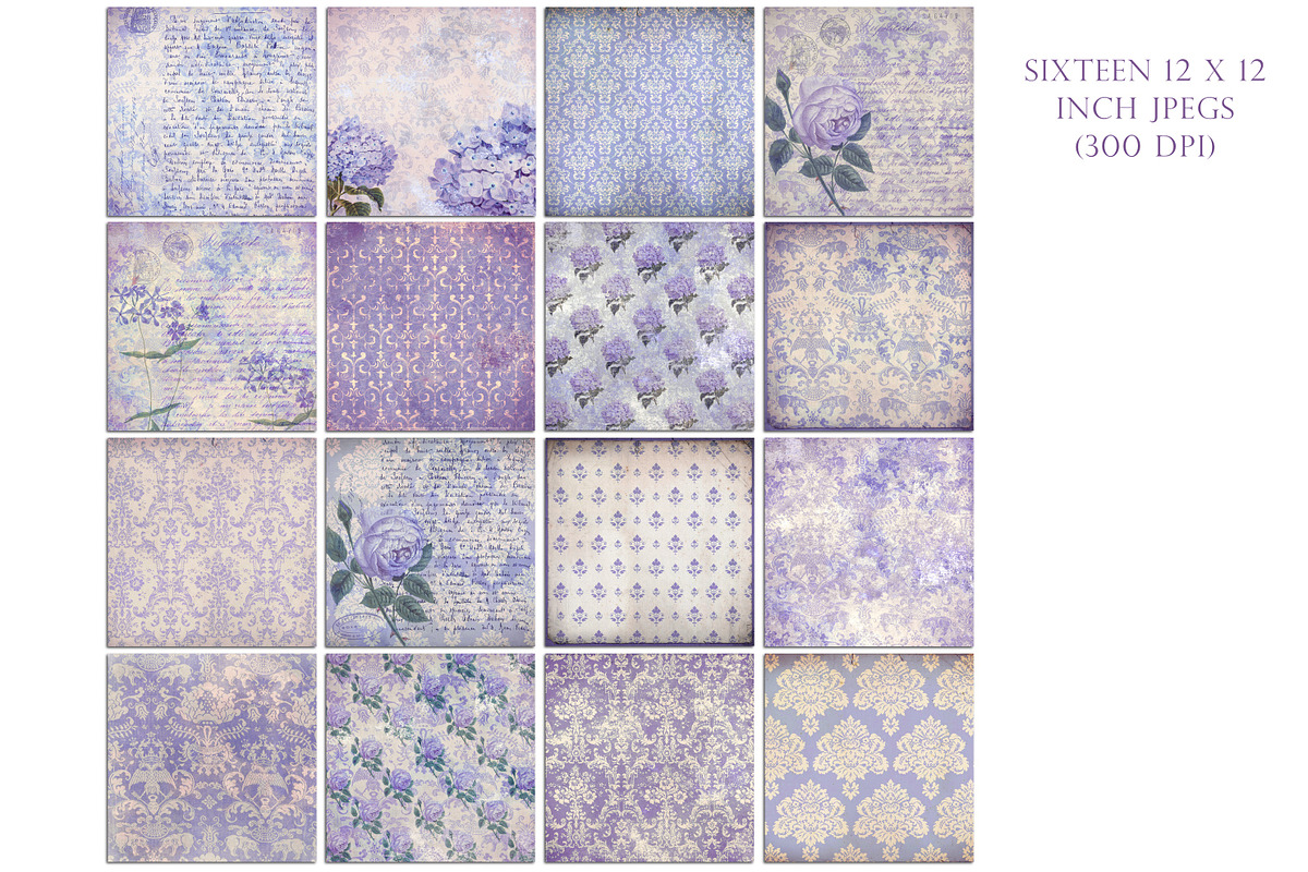 Vintage purple ephemera, a Texture Graphic by Paper Farms