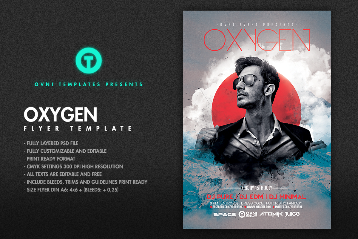OXYGEN Flyer Template, a Flyer Template by OVNI-TEMPLATES
