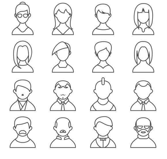 people outline icons | Outline Icons ~ Creative Market
