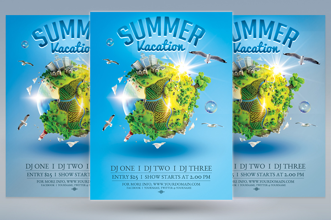 Summer Vacation Flyer, a Flyer Template by tmcom