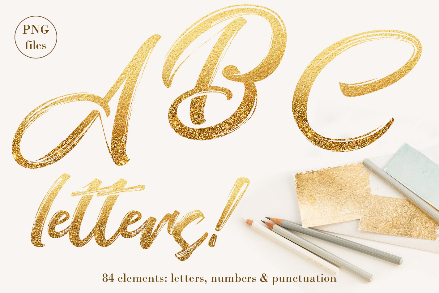 Gold ombre letters clip art, an Object Graphic by PixelJungle