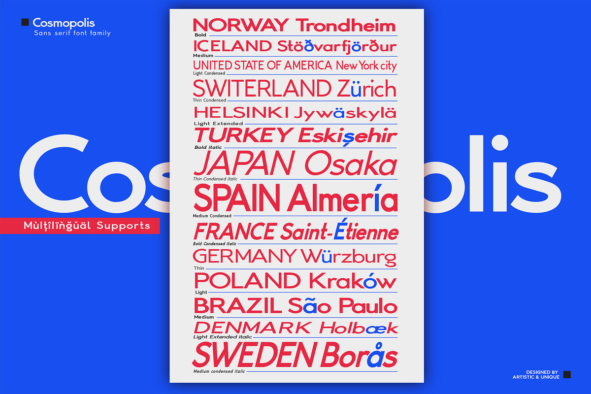 Cosmopolis - Sans serif font family