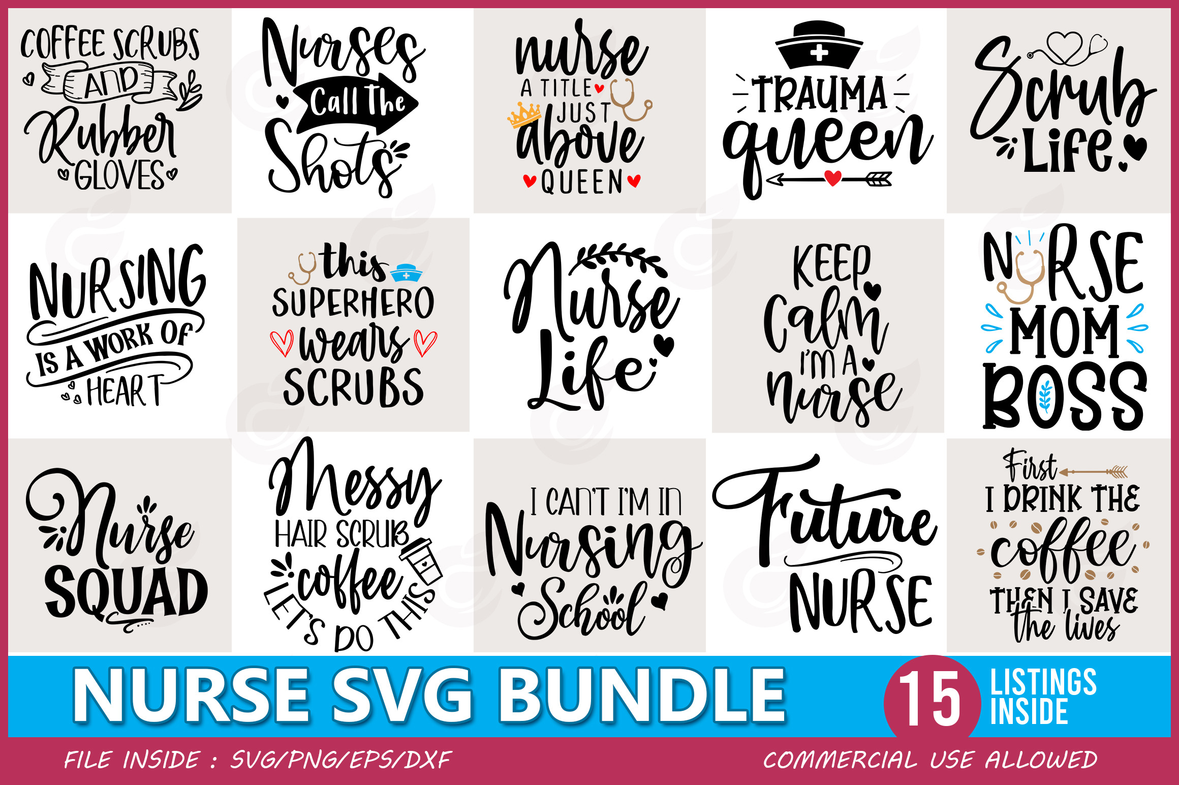 Nurse SVG Bundle, an Illustration by CraftingStudio