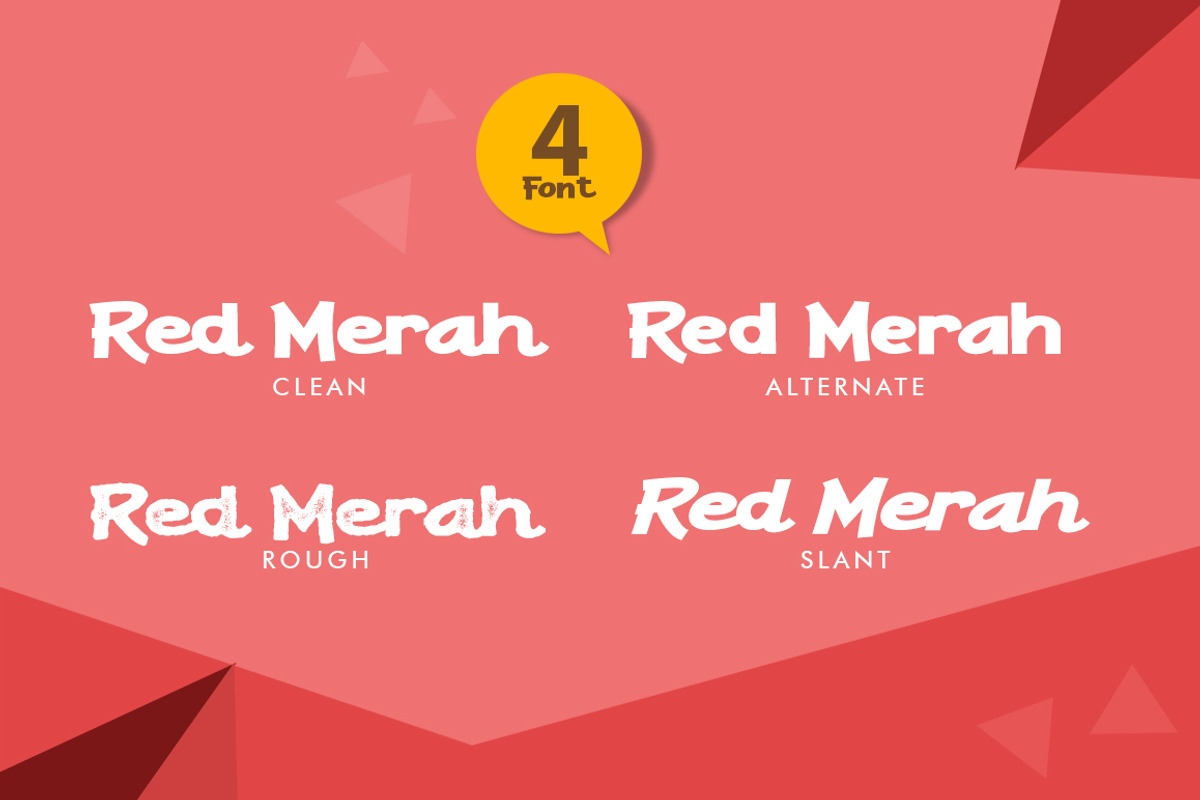 Red Merah 4 Font, a Script Font by khurasan