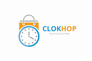 Vector clock and shop logo, a Branding & Logo Template by GraphiShop