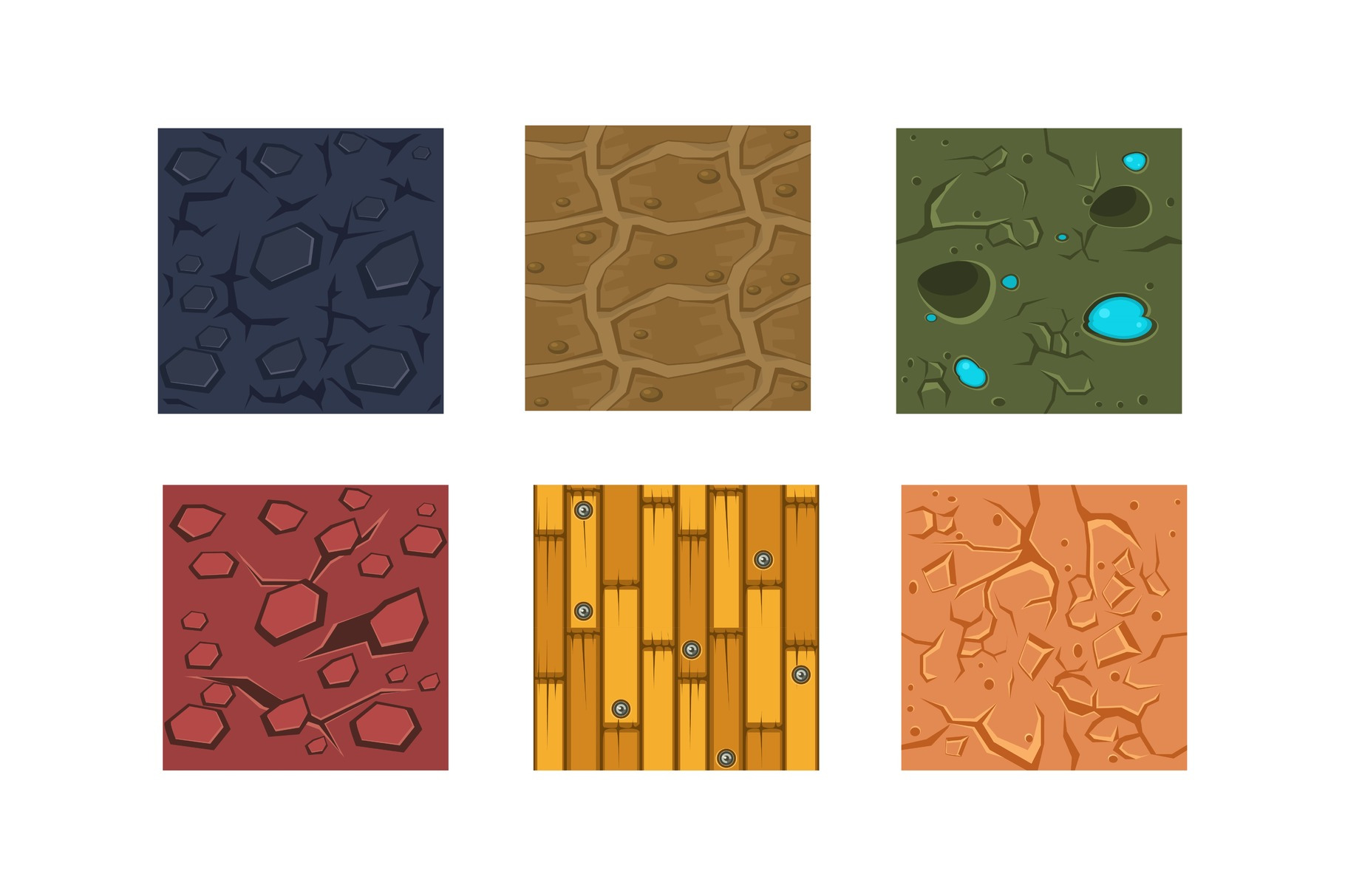 Flat vector set of 6 textures and, a Texture Graphic by TopVectors