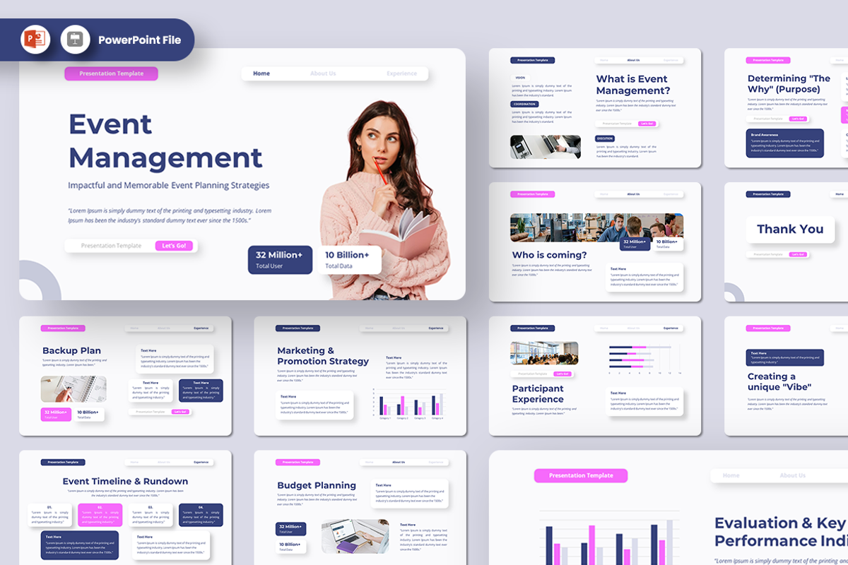 Event Management PowerPoint Template, a Presentation Template by QR ...