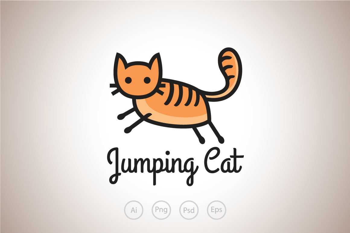 Happy Jumping Cat Logo Template, a Branding & Logo Template by Heavtryq ...