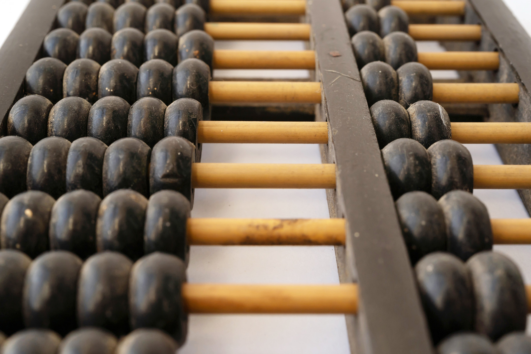 Old Chinese wooden ancient abacus isolated on white background ...