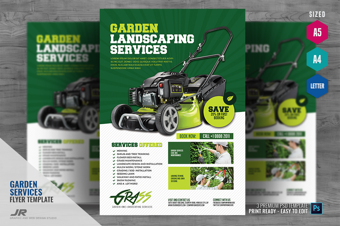 Landscaping Flyer, a Flyer Template by PSDPixel