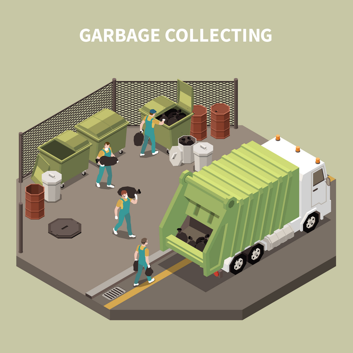 Garbage recycling composition, a Decorative Illustration by Macrovector
