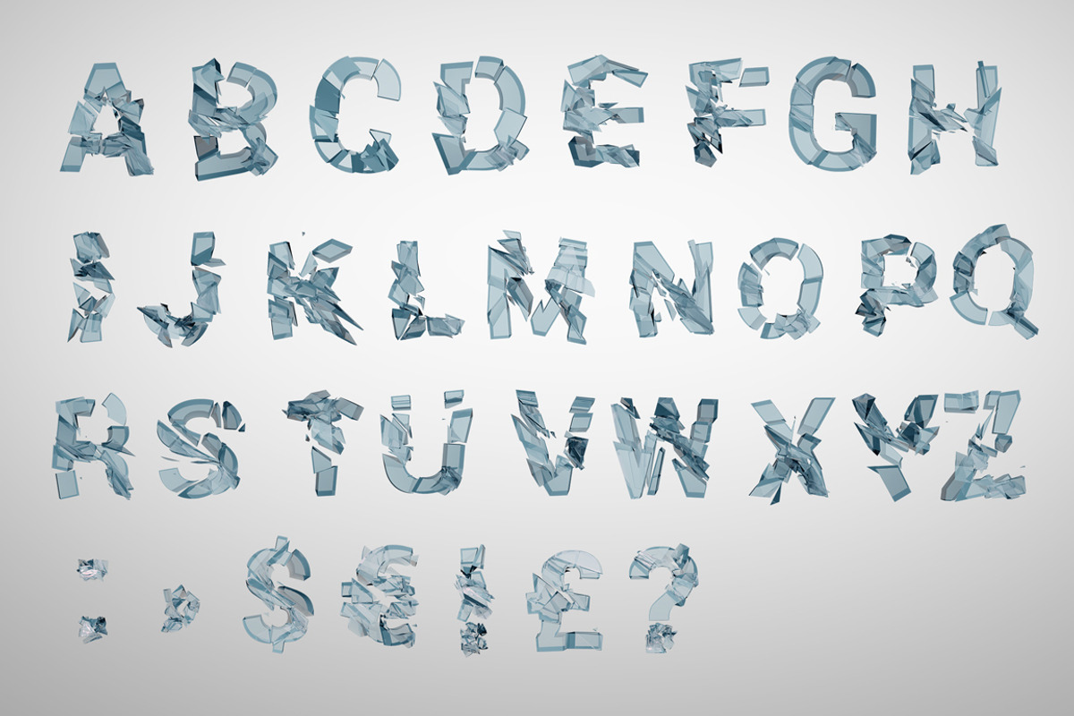 Crushed Transparent Font, an Object Graphic by Kahuna Design