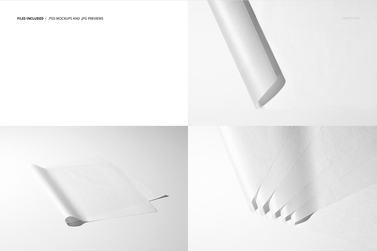 Tissue Paper Mockup Set, a Packaging Mockup by Creatsy