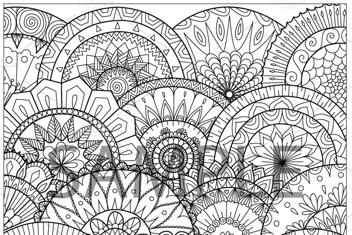 6 unique flowers and mandalas, a Decorative Illustration by Somjai King ...