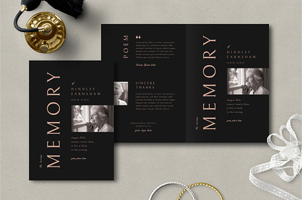 Funeral Program Template-V195 | Brochure Templates ~ Creative Market