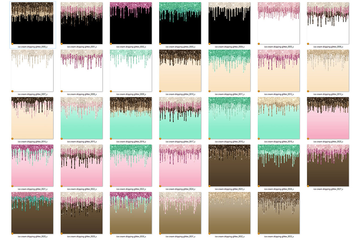 Ice Cream Dripping Glitter, a Texture Graphic by Digital Curio