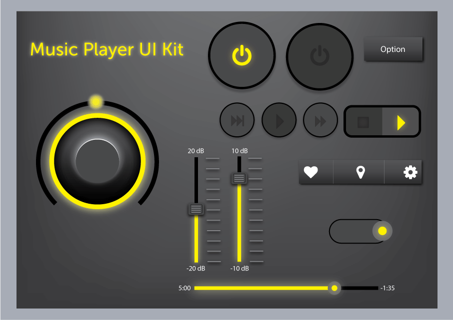 Music Player UI Kit, an UI Kit Template by Branding Face