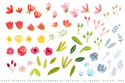 Simple Gouache Flowers, bouquets, a Texture Illustration by swiejko