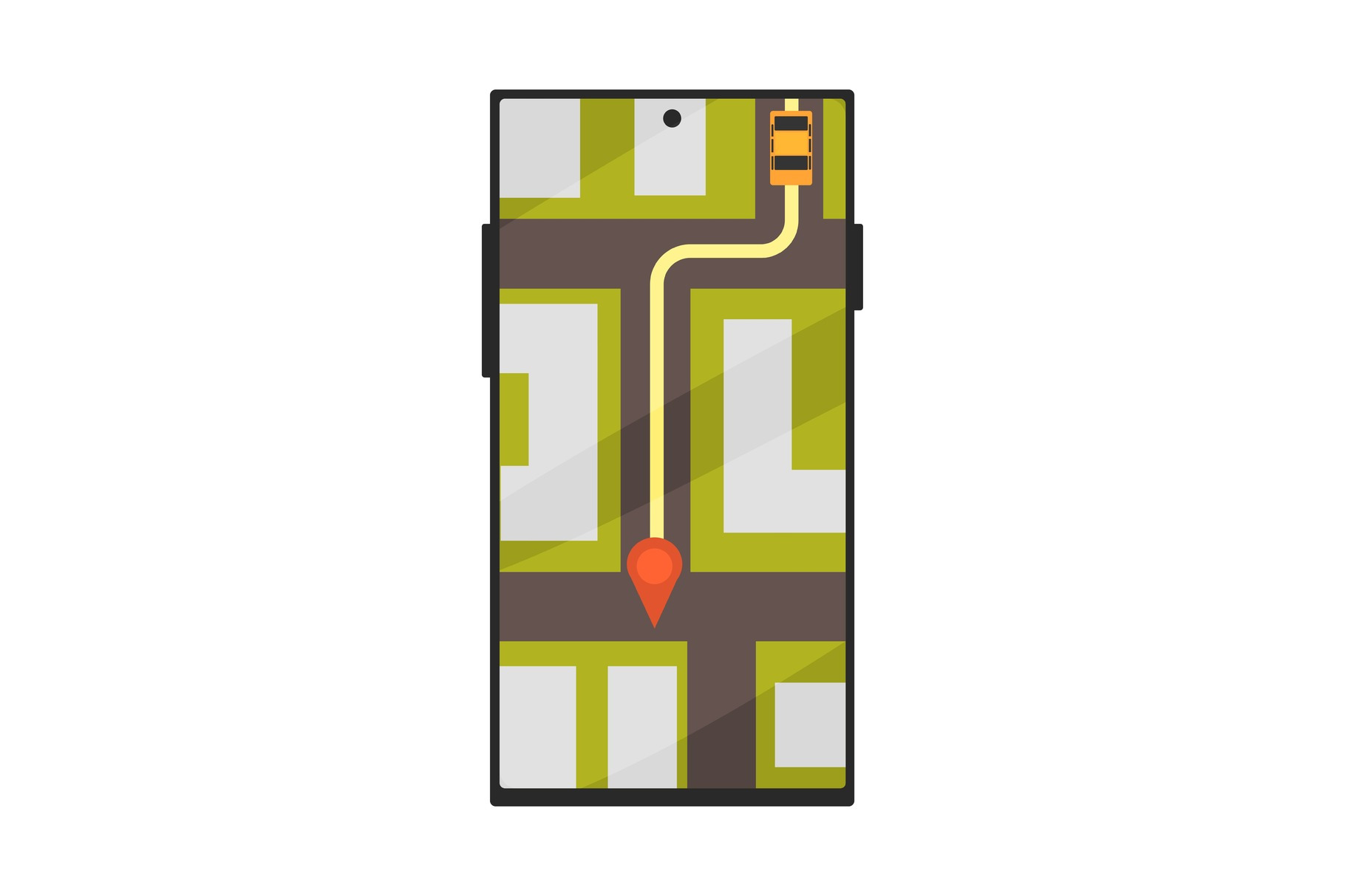 Map Navigation, Mobile App, a Technology Illustration by TopVectors