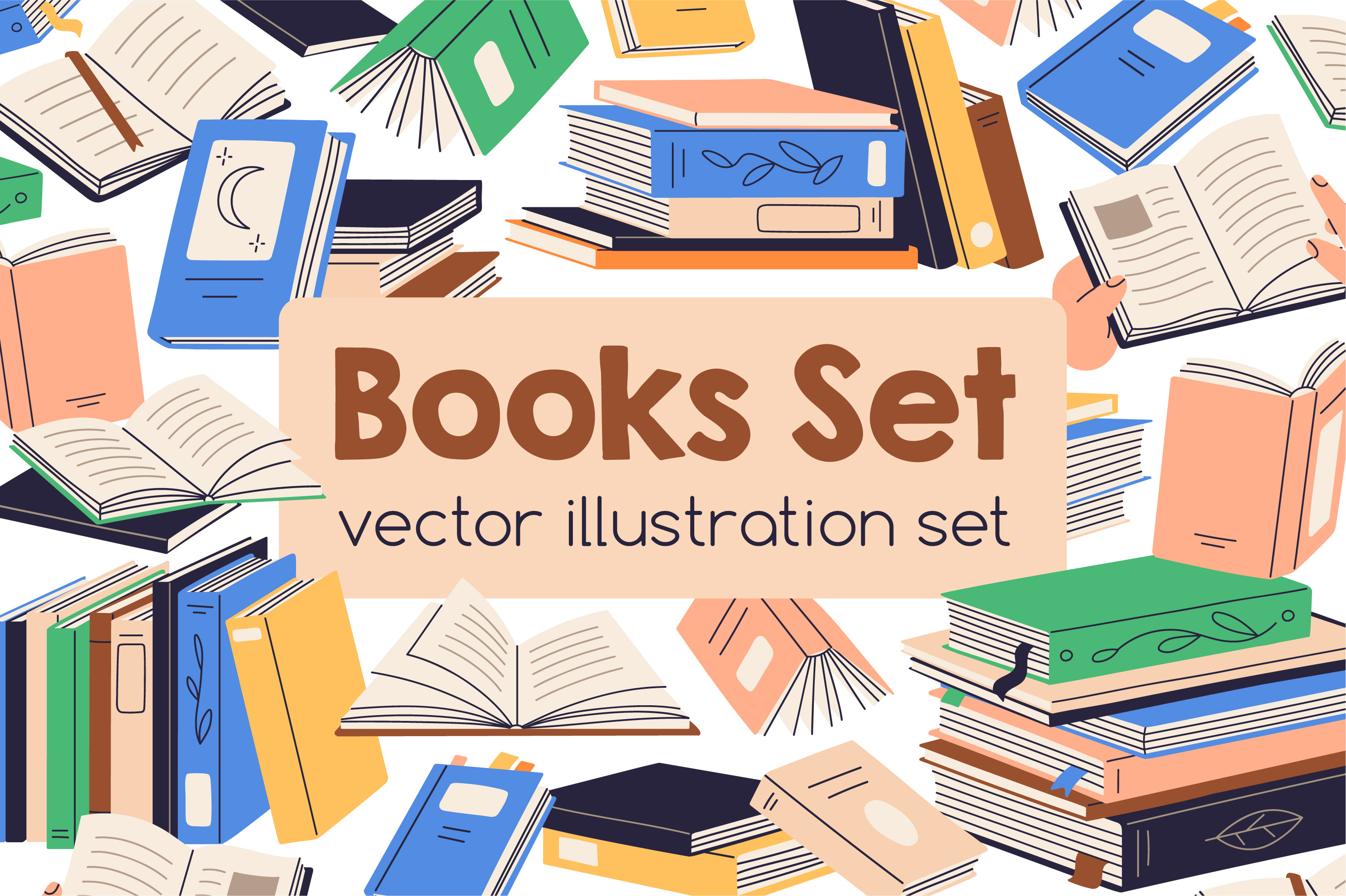 Stacks of paper books set, an Education Illustration by Good Studio