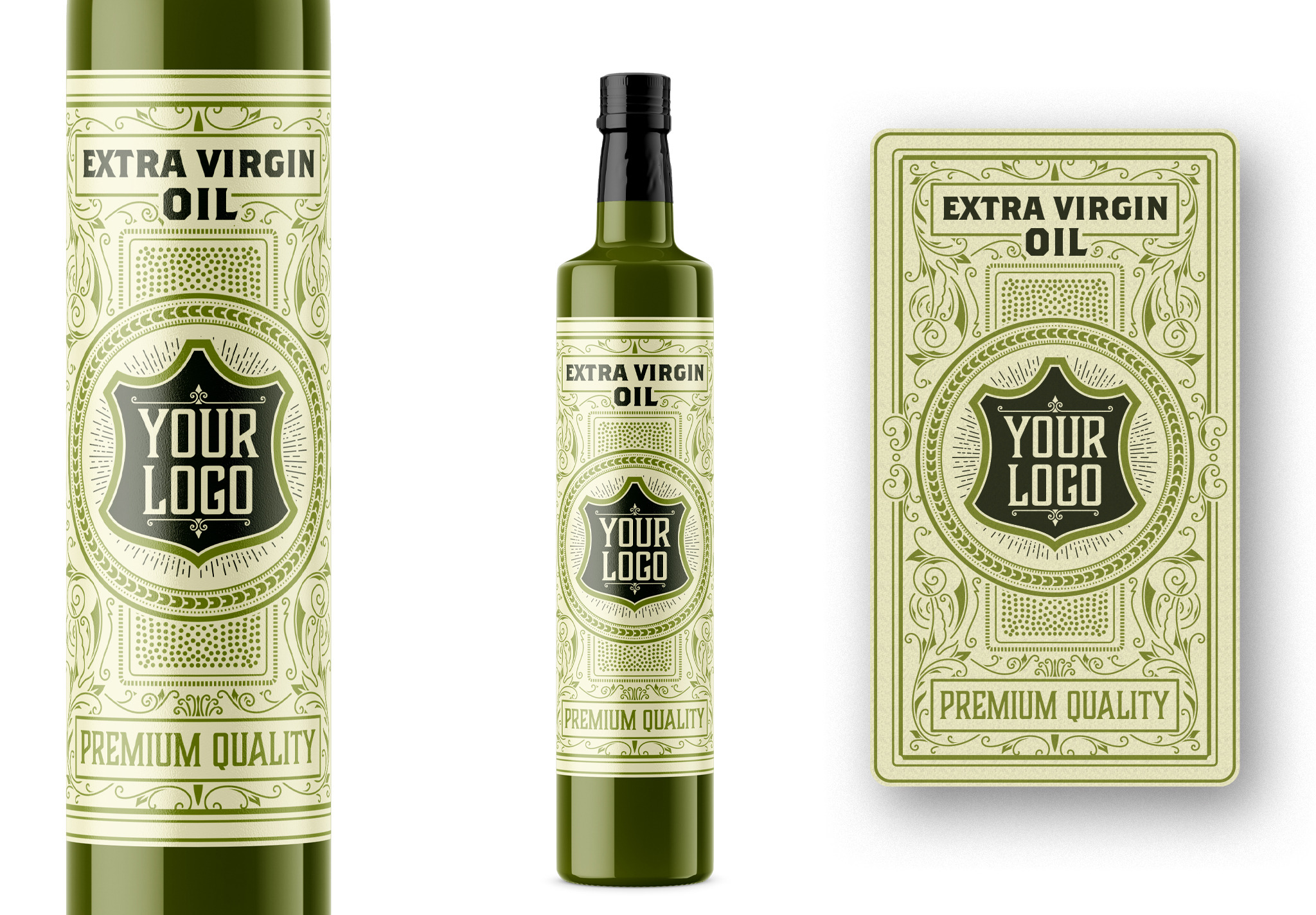Vintage-Style Oil Label Layout, a Product Mockup by OneVectorStock