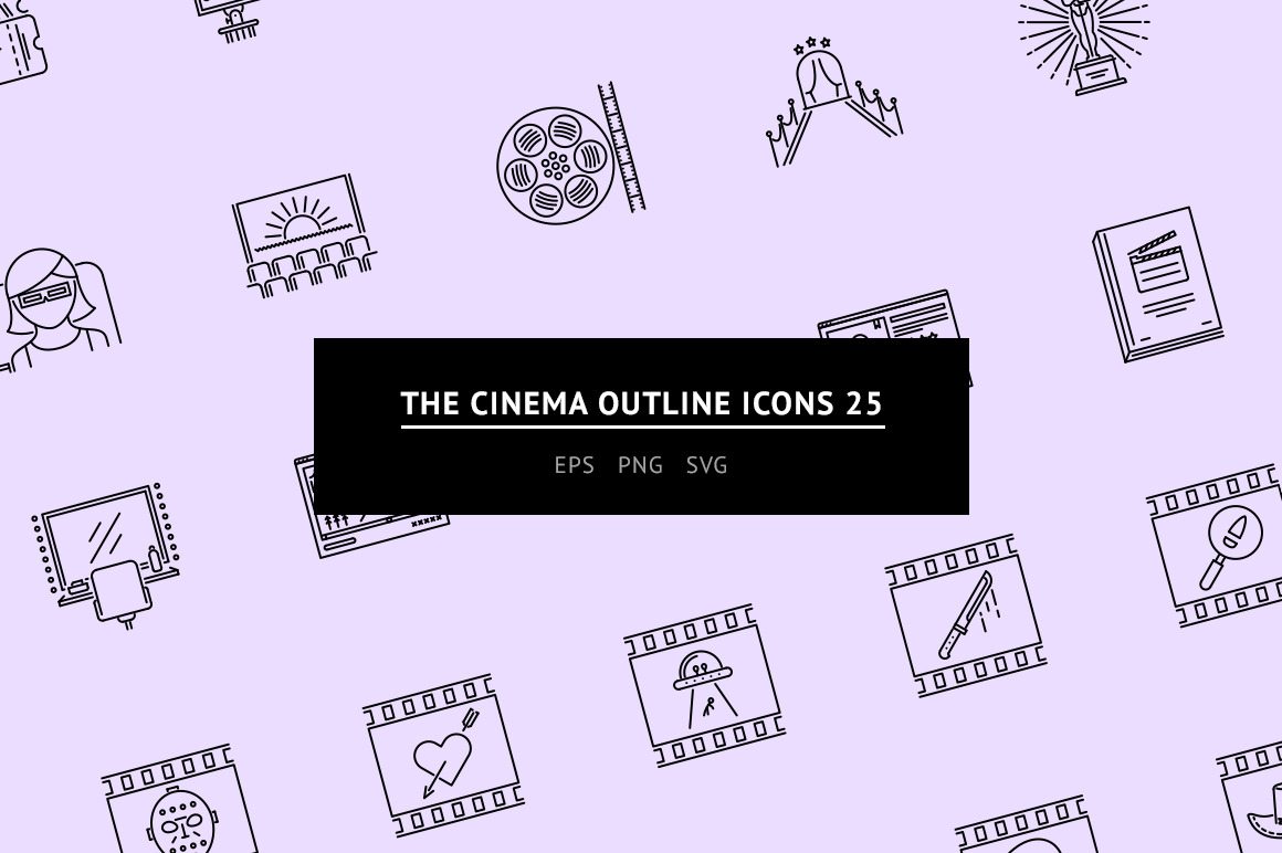 The Cinema Outline Icons 25, an Outline Icon by Last Spark
