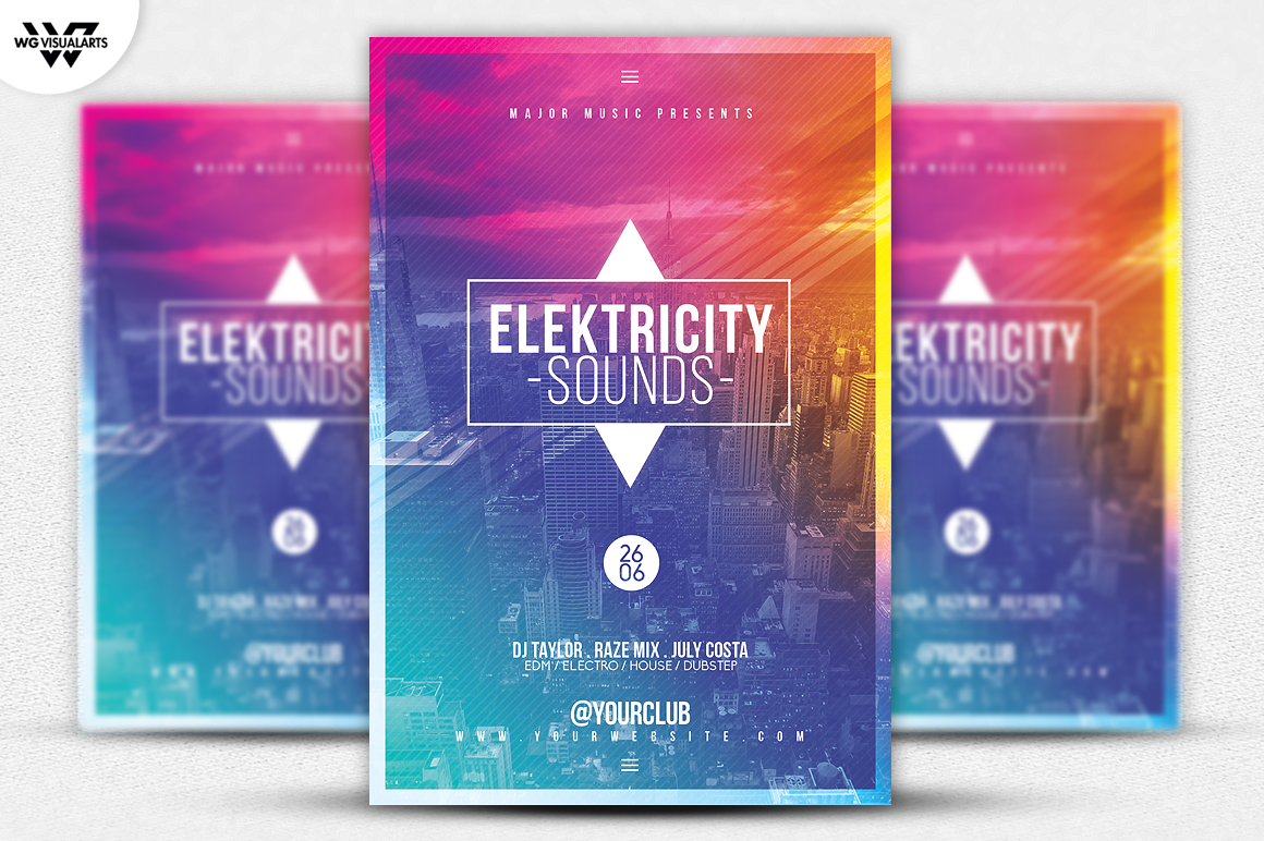 ELECTRO CITY Flyer template, a Flyer Template by WG DESIGN