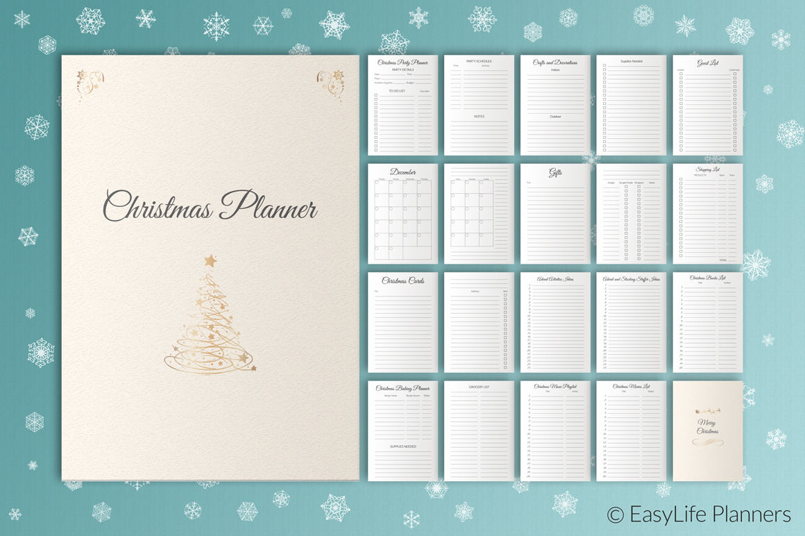 Christmas Planner A5 Printable PDF, a Templates & Theme by EasyLifePlanners