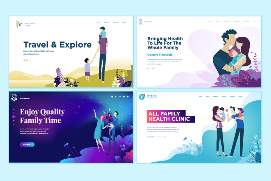 Set of Web Page Design Templates, a Templates & Theme by PureSolution ...