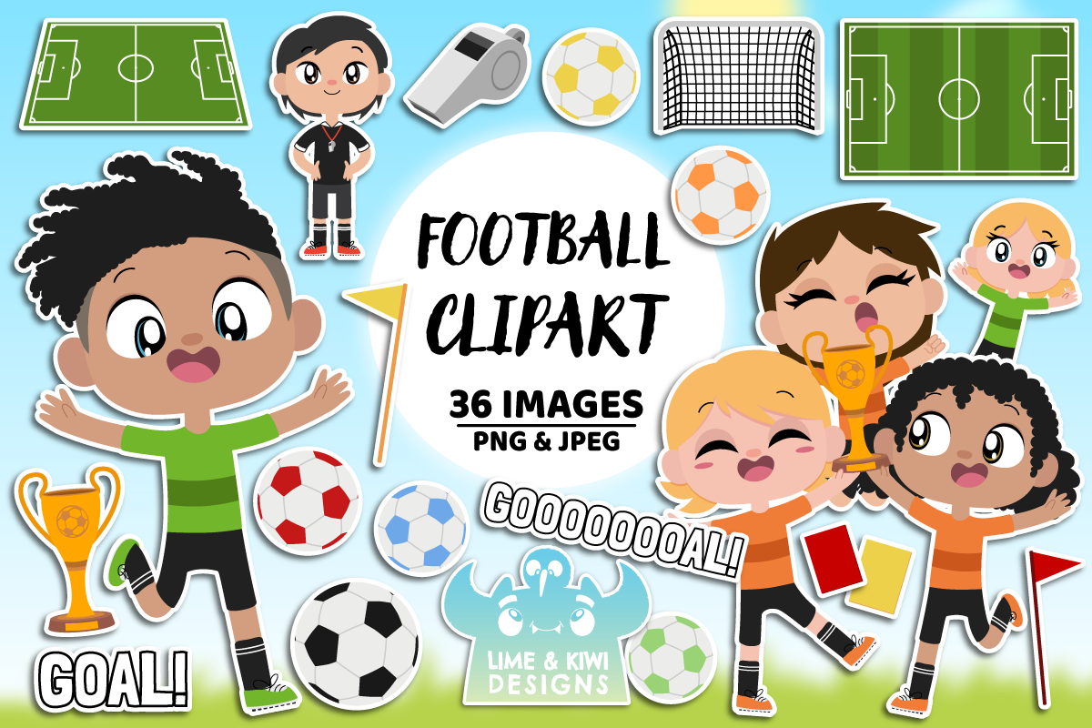 Soccer/Football Clipart, a Sport Illustration by Lime & Kiwi Designs