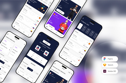 Tennis Match Results App UI Kit | UI Kits and Libraries ~ Creative Market