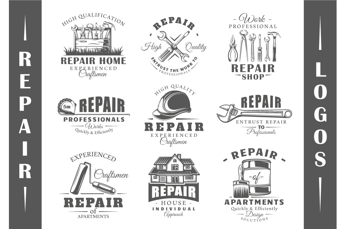 9 Repair Logos Templates Vol.1, a Branding & Logo Template by Art Design