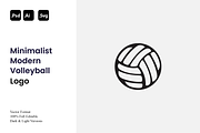 Minimalist Modern Volleyball Logo | Creative Market