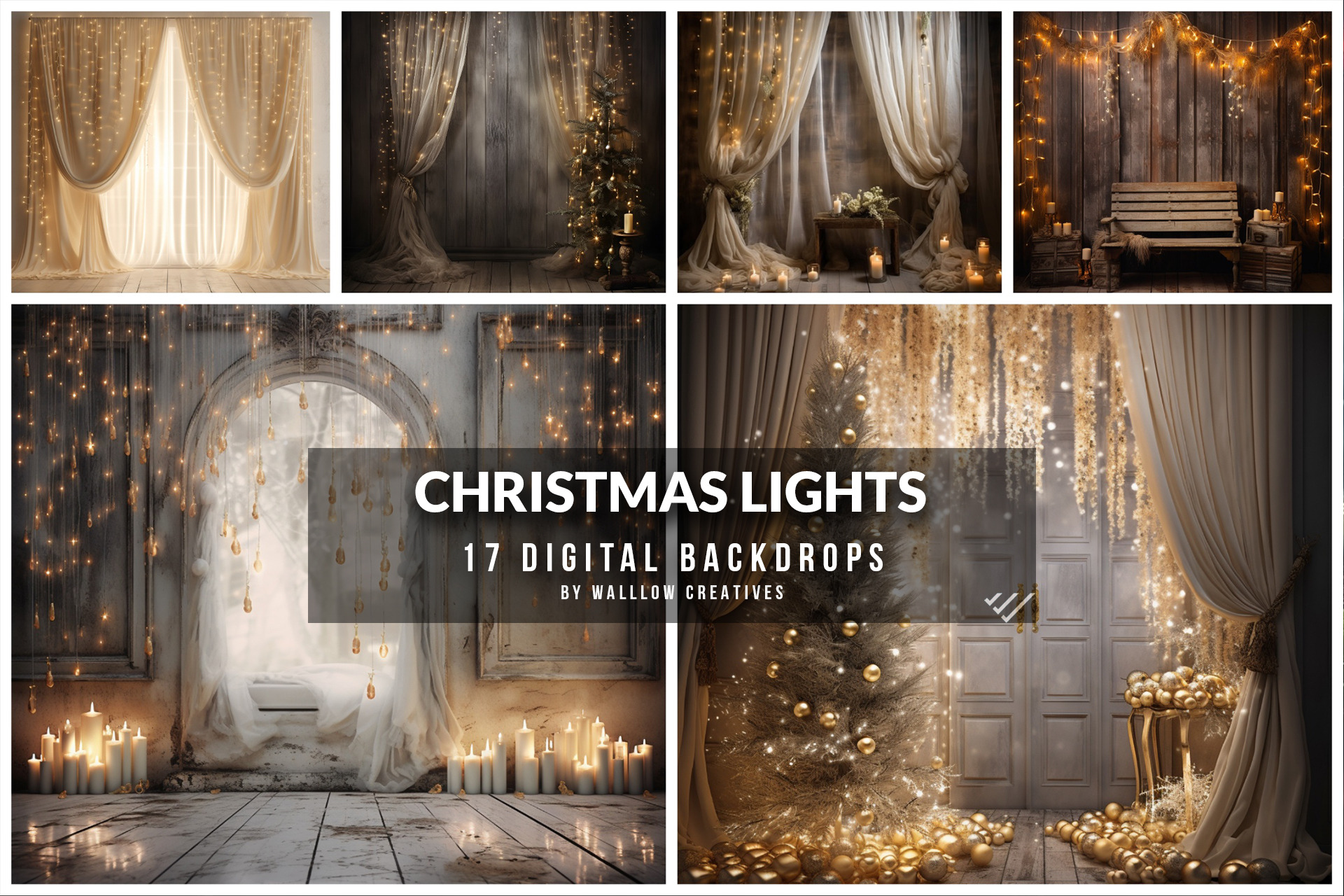 17 Christmas bokeh digital backdrop | Background Graphics ~ Creative Market