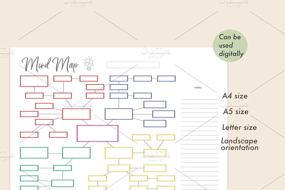 Mind Map, a Stationery Template by HelArtShop