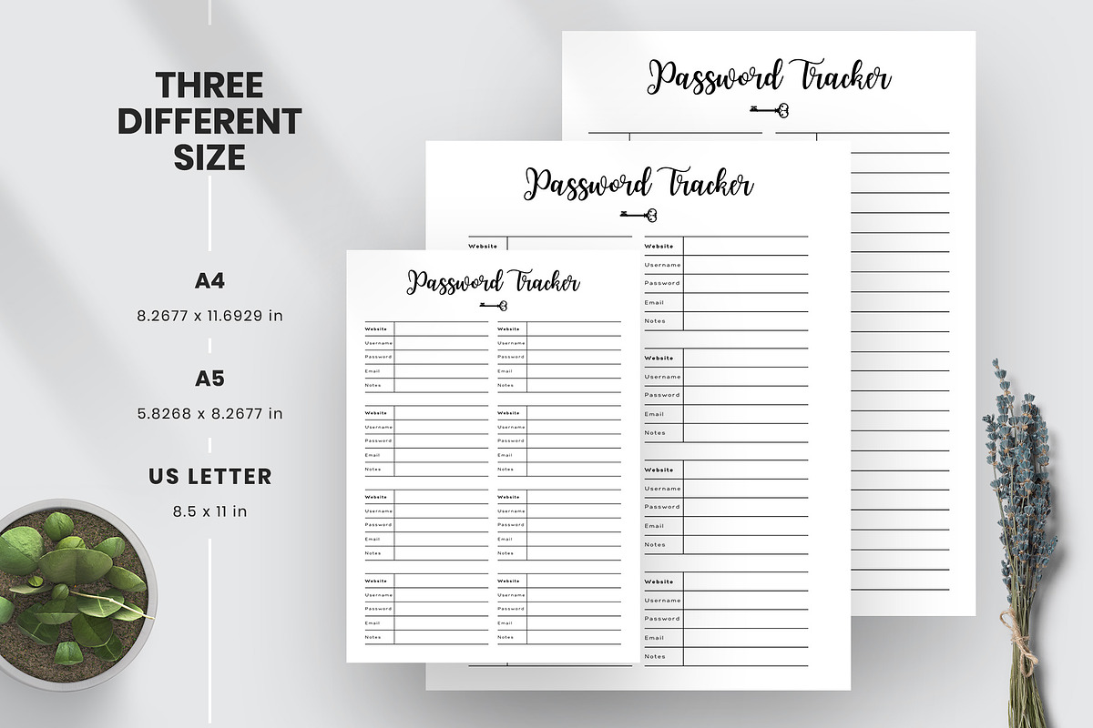 Canva Password Tracker Template, a Stationery Template by Amit Debnath