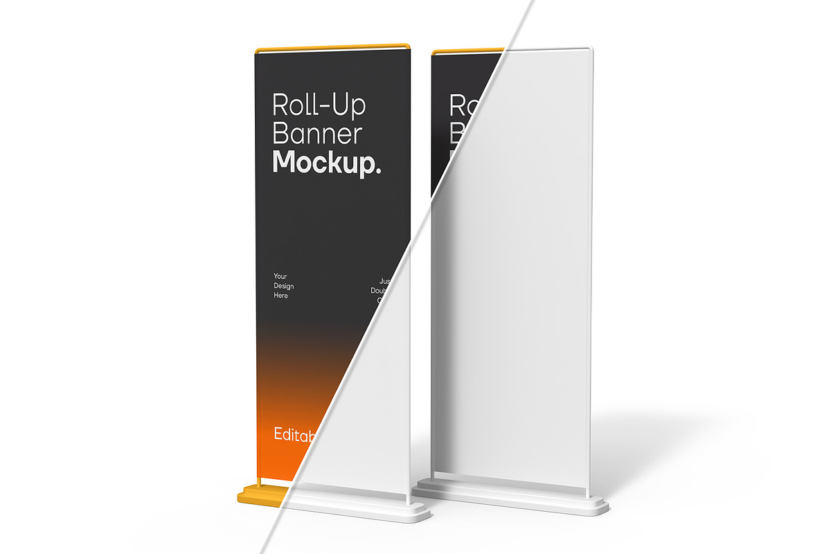 Two Marketing Roll up Banner Mockup
