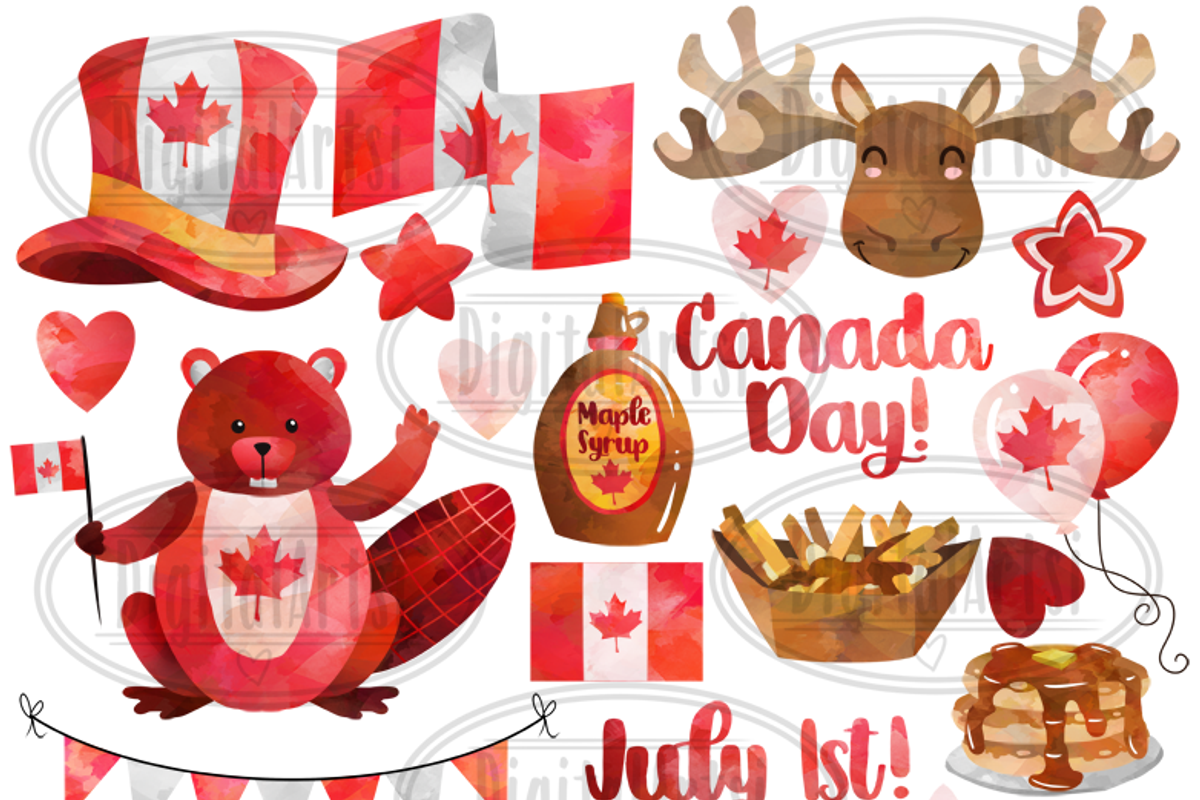 Canada Day Clipart, an Illustration by DigitalArtsi