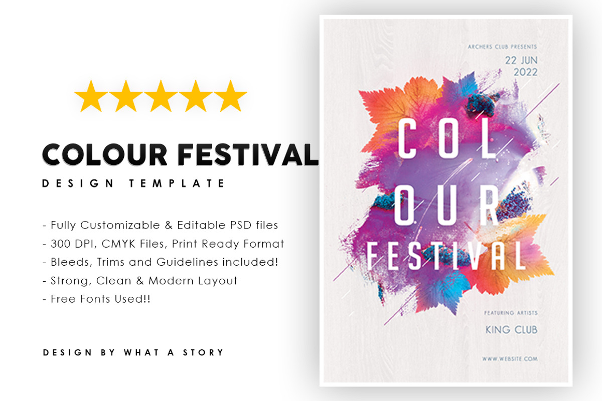 COLOR FESTIVAL, a Flyer Template by What a Story