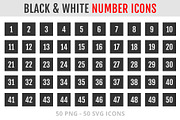 Black & White Number Icons - Square, an Outline Icon by Designs By Alfredo