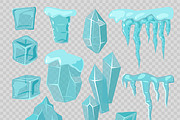 Set of ice caps vector, a Decorative Illustration by KitVector