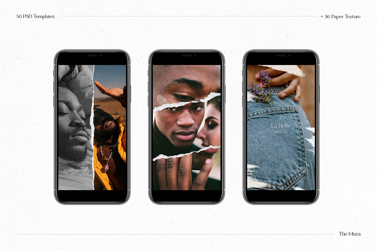 50 Paper Instagram Templates + BONUS, a Social Media Template by The Muza