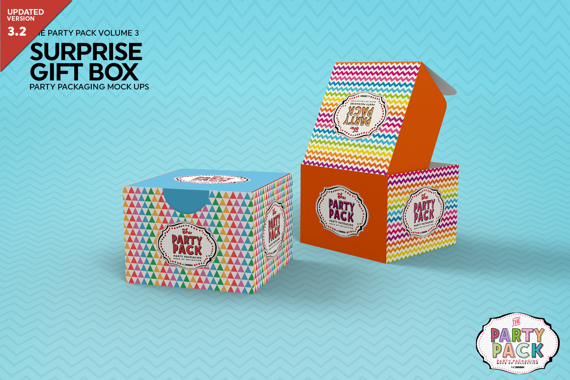 Surprise Gift Box Packaging Mockup, a Cups & Container Mockup by INCDesign