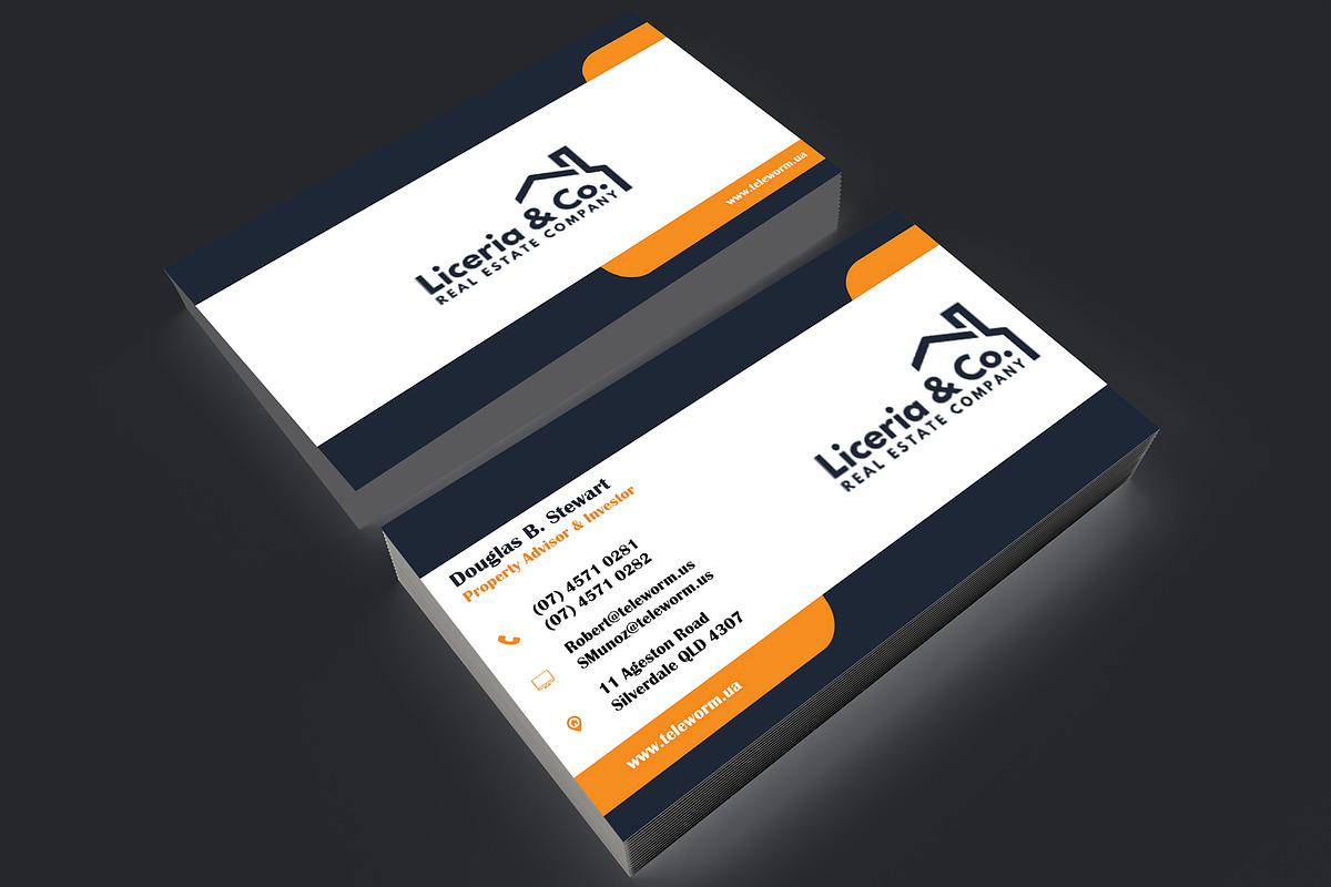 Double Business Card PSD Template