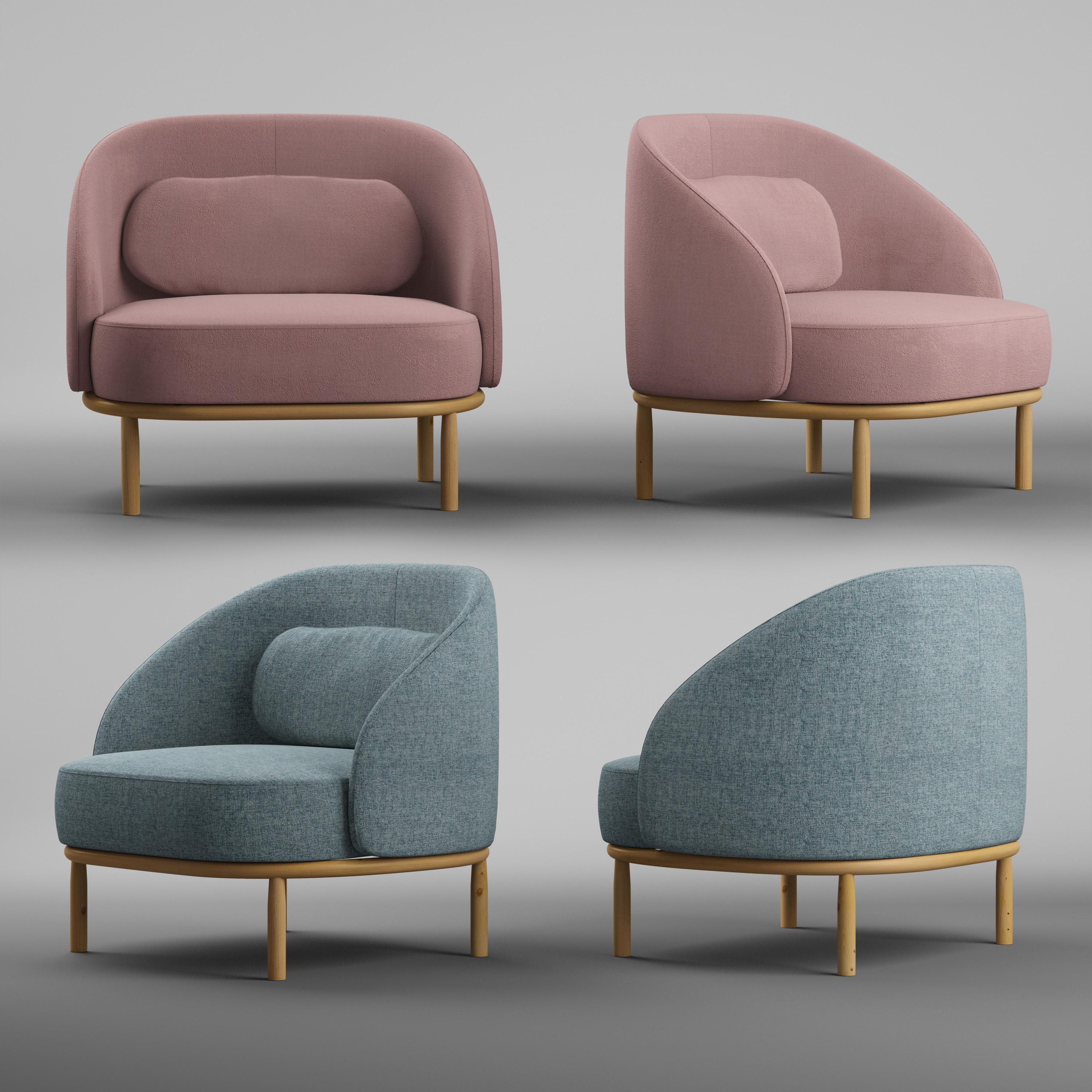 Fuuga Armchair, a Furniture 3D Model by NOMODOL | Creative Market