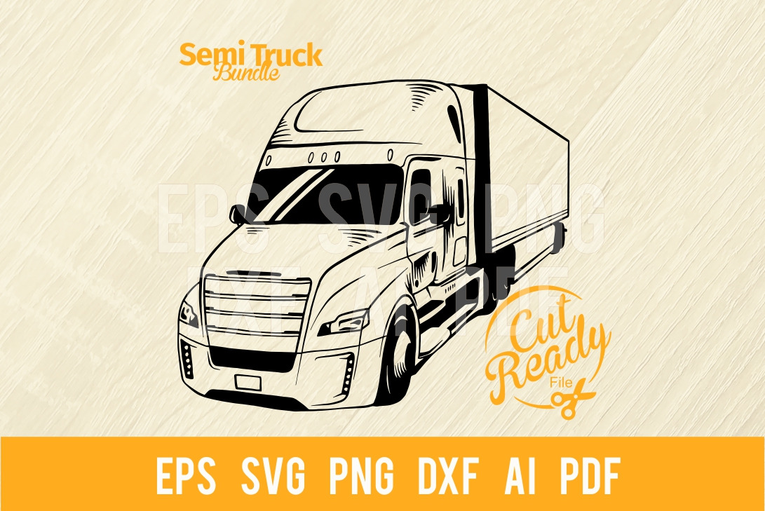 Semi Truck SVG, Truck Driver svg, a Transportation Illustration by ...