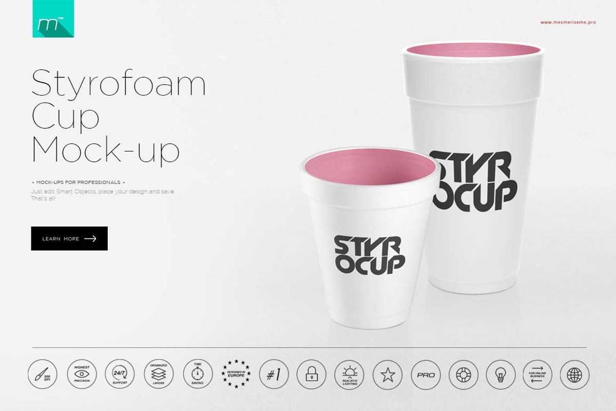 Styrofoam Cup Mock-up, a Cups & Container Mockup by Mocca Mockups Store